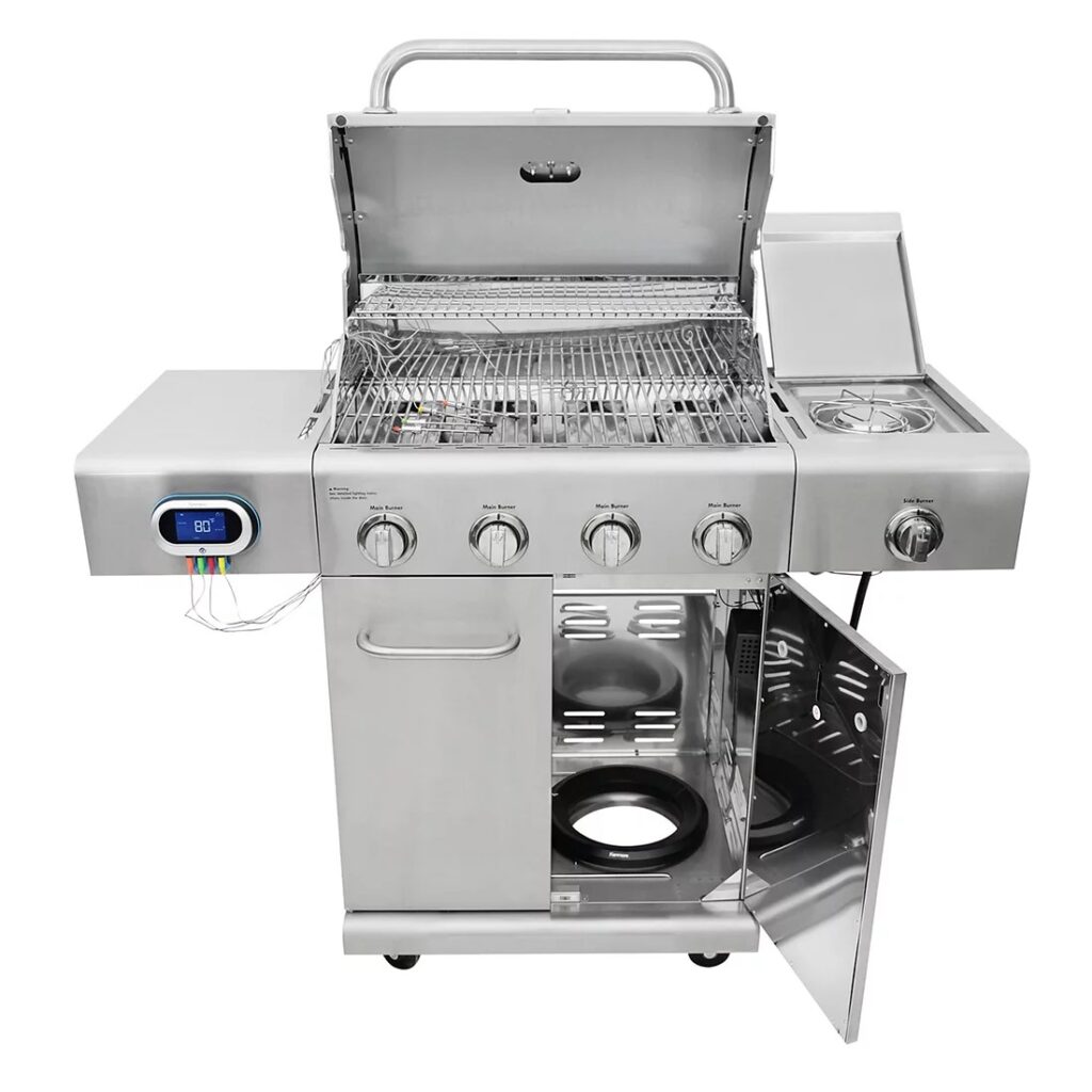Kenmore Stainless Steel 4-Burner Smart Gas Grill with Side Burner ...